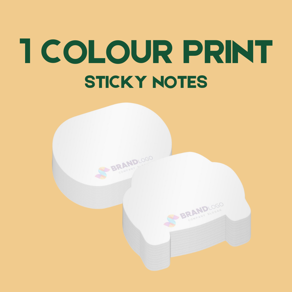 Promotional Sticky Notes 1 Colour Printed Custom Branded With Your Logo ...